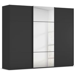 Schwebet&uuml;renschrank Rauch "Kleiderschrank Schrank Garderobe Schlafzimmerschrank SCALE-TRIO", schwarz-wei&szlig; (schwarz, griffleisten schwarz), B:271cm H:223cm T:68cm, Holzwerkstoff, Schr&auml;nke, Schwebet&uuml;renschrank, edle dreigeteilte Front mit 2 Zierleisten und Spiegel MADE IN GERMANY