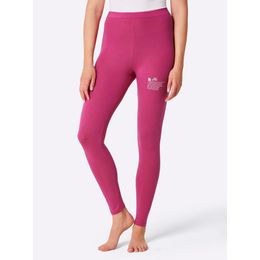 Leggings feel good, Damen, Gr. 40/42, Normalgr&ouml;&szlig;en, pink (fuchsia), 95% Baumwolle, 5% Elasthan, unifarben, Hosen Leggings