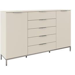 Kombikommode Rauch "Kommode T&uuml;rkommode Sideboard Kombikommode FLIPP", beige (beige (champagner)), B:180cm H:111cm T:42cm, Holzwerkstoff, Sideboards, Kombikommode, 2-t&uuml;rig mit 5 Schubladen und Soft-Close-Funktion in zwei Breiten