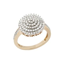Diamantring Firetti "Schmuck Geschenk Gold 585 Damenring Goldring Diamant Blume" Gr. 16, silber (gelbgoldfarben, silberfarben), Fingerringe, Damen, 16, 0,51 P2 = erkennbare Einschl&uuml;sse, Diamanten Gelbgold 585, Diamanten, Gelbgold 585, Diamantring, mit Diamanten