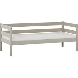 Einzelbett Hoppekids "ECO Comfort Kinderbett, Kiefer Massivholz, Jugendbett inkl. Rollrost", grau (tauben grau), B:76cm H:65cm L:166cm, Kiefer massiv, Betten, Einzelbett, 70x160 cm, wahlweise in verschieden Farben/ Matratze/ Absturzsicherung