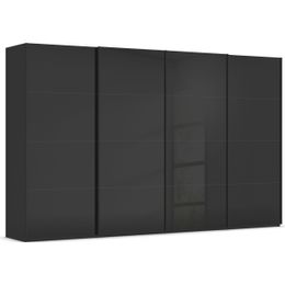 Schwebet&uuml;renschrank Rauch "Kleiderschrank Schrank Garderobe Schlafzimmerschrank SCALE-FYRA", schwarz (schwarz, glas schwarz, griffleisten schwarz), B:360cm H:223cm T:68cm, Holzwerkstoff, Schr&auml;nke, Schwebet&uuml;renschrank, edle viergeteilte T&uuml;ren mit Glas-Front viele Farben MADE IN GERMANY