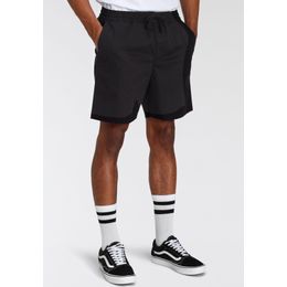 Shorts Vans "MN RANGE SALT WASH RELAXED ELASTIC SHORT", Herren, Gr. S, N-Gr, schwarz, Obermaterial: 98% Baumwolle, 2% Elasthan, Basic schmal kurz, Hosen Shorts