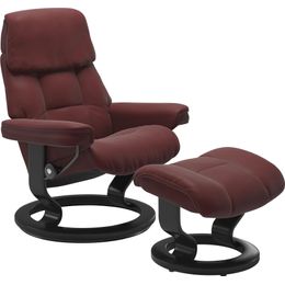 Relaxsessel stressless "Ruby", rot (cherry paloma), B:74cm H:97cm T:74cm, Leder BATICK: BATICK ist ein leicht korrigiertes, durchgef&auml;rbtes und genarbtes M&ouml;belleder, bei dem die meisten Unebenheiten und Spuren in der Regel entfernt wurden.;Leder PALOMA: PALOMA ist ein durchgef&auml;rbtes Semianilin-M&ouml;belleder mit nat&uuml;rlicher Narbung., Sessel, Relaxsessel, mit Classic Base, Gr&ouml;&szlig;e S, Gestell Eiche, Wenge,
