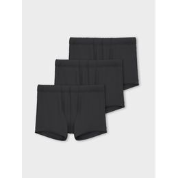 Trunk name it "NKMTIGHTS 3P NOOS", Jungen, Gr. 98, 3 Stk., schwarz, Jersey, Obermaterial: 95% Baumwolle, 5% Elasthan, unifarben, eng, Unterhosen Trunk, normal, Jersey, abgestepptes B&uuml;ndchen