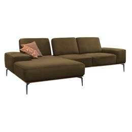 Ecksofa W.Schillig "run, Designsofa mit tollem Sitzkomfort, bequem, L-Form", gr&uuml;n (camouflage w82), B:279cm H:88cm T:178cm, Longlife Xtra-Leder Z73: Naturwalkleder der Luxusklasse aus den erlesensten Rohh&auml;uten. Hautst&auml;rke 1, 1 &ndash; 1, 3 mm;ROHLEDER Jacquard-Flachgewebe Q2 W60 (63% Polyester, 37% Polyacryl);ROHLEDER Chenille-Flachgewebe Q2 W77 (68% Polyacryl, 32% Polyester);Stoff S37 (100% Polyester),