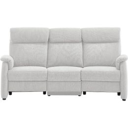 3-Sitzer Home Affaire "Turin Sofa mit elektrischer Relaxfunktion, Breite 226 cm", light, grau, B:226cm H:107cm T:97cm, 94% Polyester, 6% Nylon, Sofas, 3-Sitzer, inkl. Tisch, USB & Steckdose, Federkern & pflegeleichtem Bezug