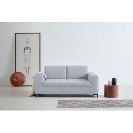 2-Sitzer OTTO products "Grazzo", silber, B:172cm H:80cm T:90cm, 100% Polyester (recycelt), Sofas, 2-Sitzer, hochwertige Stoffe aus recyceltem Material, Steppung im Sitzbereich