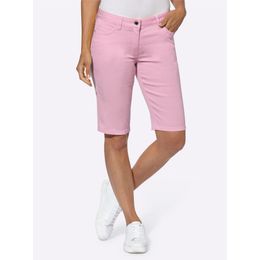 Jeansbermudas Casual Looks, Damen, Gr. 46, Normalgr&ouml;&szlig;en, rosa (ros&eacute;), 98% Baumwolle, 2% Elasthan, unifarben, kurz, Jeans Jeansbermudas