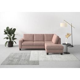 Ecksofa Home Affaire "Summer L-Form", rosa (altrosa), B:236cm H:91cm T:170cm, 95% Polyester, 5% Polyamid, Sofas, Ecksofa, mit Ottomane, mit oder ohne Bettfunktion und Bettkasten, Cord-Bezug