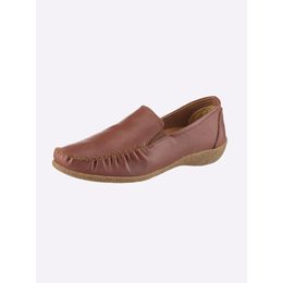 Slipper Loretta, Damen, Gr. 41, rotbraun, Glattleder, Schuhe Slipper