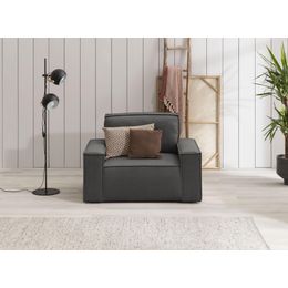 Sessel Home Affaire "SHERWOOD, Love-Seat in 3 Stoffarten verf&uuml;gbar", grau (anthrazit), B:120cm H:85cm T:86cm, 100% Polyester, Sessel, Sessel, passend zur Polster-Serie SHERWOOD