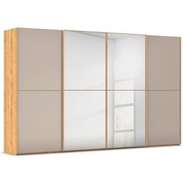 Schwebet&uuml;renschrank Rauch "Kleiderschrank Schrank Garderobe Schlafzimmerschrank SCALE-DUO", braun (asteiche, glas fango, griffleisten asteiche), B:360cm H:223cm T:68cm, Holzwerkstoff, Schr&auml;nke, Schwebet&uuml;renschrank, edle zweigeteilte T&uuml;ren Spiegel/Glas-Mix 3 Zierleisten MADE IN GERMANY