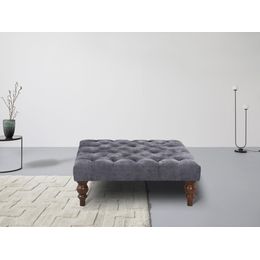 Polsterhocker Home Affaire "Chesterfield", grau (anthrazit), B:90cm H:35cm T:90cm, 100% Polyester, Hocker, Polsterhocker, mit Knopfheftung, auch in Leder
