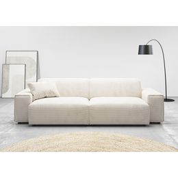 Big-Sofa Home Affaire "Glimminge auch in Breitcord, Feincord + Easy care-Bezug", wei&szlig;, B:254cm H:71cm T:101cm, 95% Polyester, 5% Nylon, Sofas, Big-Sofa, besondere Kedern&auml;hte Zierkissen