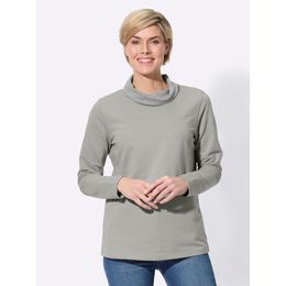 Rollkragenshirt Classic Basics "Rollkragen-Shirt", Damen, Gr. 40, grau (steingrau), 50% Baumwolle, 50% Polyester, unifarben, Shirts Rollkragenshirt