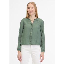 Langarmbluse Ragwear "IONE", Damen, Gr. S (36), gr&uuml;n (baltic), Web, Obermaterial: 82% Viskose, 18% Nylon, unifarben, regular fit h&uuml;ftlang, Rundhals, Blusen Langarmbluse