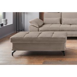 Polsterhocker OTTO HOME "Costello, B: 133 cm", beige (sand), B:133cm H:47cm T:72cm, 100% Polyester;Samtoptik (100% Polyester), Hocker, Polsterhocker, individuell zu kombinieren, Federkern
