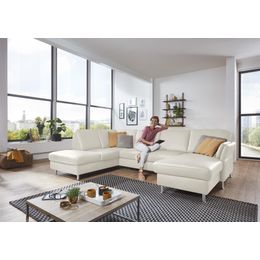 Wohnlandschaft DIE PLANBAR "PN-EM18013 U-Form, ohne Kopfst&uuml;tzen", wei&szlig;, B:305cm H:87cm T:200cm, Sofas, Wohnlandschaft, wahlweise mit Bettfunktion und Stauraum