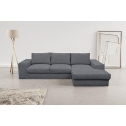 Ecksofa WERK2 "Rozzana Design Ecksofa mit hohem Komfort, zeitlos & elegant, L-Form", grau, B:280cm H:86cm T:190cm, 100% Polyester, Sofas, Ecksofa, in kuschelweichen Trendstoffen Cord, Breitcord und Pl&uuml;sch