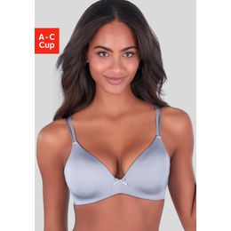 Bralette-BH Vivance "Anisa", Damen, Gr. 85, Cup C, hellblau, Microtouch, Obermaterial: 60% Polyamid, 35% Polyester, 5% Elasthan, BHs Bralette-BH, (ohne B&uuml;gel) mit Push-up-Kissen und Spitzenr&uuml;cken, sexy Dessous