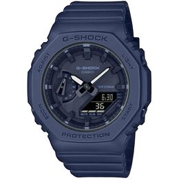 Chronograph Casio G-SHOCK, blau (nachtblau), Armbanduhren, Damen, Chronograph, Quarzuhr, Armbanduhr, Damen, Herren, digital, bis 20 bar wasserdicht