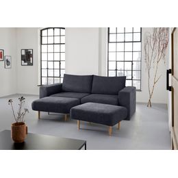 3-Sitzer "Looksv", blau (dunkelblau), B:212cm H:96cm T:107cm, LOOKS by Wolfgang Joop, Sofas, 3-Sitzer, Verwandlungssofa: aus Sofa wird Sofa mit 2 Hockern