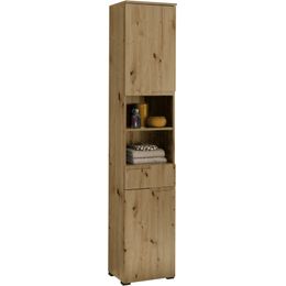 Hochschrank BASIC BY BALCULINA "Spice, Badezimmerschrank BxTxH 40x191x32 cm", beige (artisan), B:40cm H:191cm T:32cm, Holzwerkstoff, Schr&auml;nke, Hochschrank, Breite 40 cm, Griffmulden