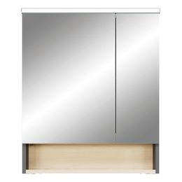 Spiegelschrank SAPHIR "Quickset 394", grau (quarzgrau matt touch), B:60cm H:71,6cm T:21,4cm, Holzwerkstoff, Schr&auml;nke, Spiegelschrank
