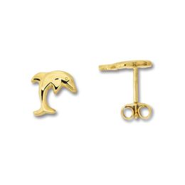 Paar Ohrstecker ONE ELEMENT "Delfin Ohrringe Ohrstecker aus 333 Gelbgold", gold, Ohrringe, M&auml;dchen, Gelbgold 333, Paar Ohrstecker
