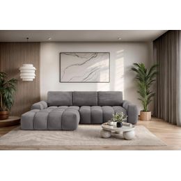 Ecksofa OTTO HOME "AZITA L-Form, 270 cm - OTTO. Verl&auml;ssliche Qualit&auml;t.", grau (dunkelgrau), B:270cm H:84cm T:166,5cm, 100% Polyester, Sofas, Ecksofa, wahlweise als Schlafsofa m. Bettkasten, Bubble-Optik