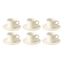 Villeroy & Boch Tasse VILLEROY & BOCH "Kaffee Set Manufacture Rock 150 ml 6er Set wei&szlig;", wei&szlig;, Porzellan, Trinkgef&auml;&szlig;e, Tasse