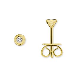 Paar Ohrstecker ONE ELEMENT "0.1 ct Diamant Brillant Zarge Ohrringe Ohrstecker aus 585 Gelbgold", gold, Ohrringe, Damen, Gelbgold 585, Paar Ohrstecker