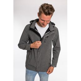 Softshelljacke DEPROC Active "ELLIOT PEAK MEN", Herren, Gr. XXL (56), grau (anthrazit), 96% Polyester; 4% Elasthan, mit Gummizug, Jacken Softshelljacke, auch in Gro&szlig;en Gr&ouml;&szlig;en erh&auml;ltlich