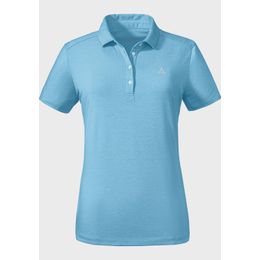 Sch&ouml;ffel Poloshirt SCH&Ouml;FFEL "CIRC Polo Shirt Tauron L", Damen, Gr. 36, blau (8225, blau), Oberstoff: 100% Polyester, V-Ausschnitt, Shirts Poloshirt