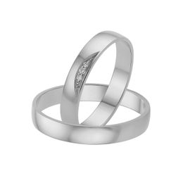 Trauring Firetti "Schmuck Geschenk Gold 375 Hochzeit Ehering "LIEBE" Gr. 16,5, wei&szlig; (wei&szlig;goldfarben), Fingerringe, Damen, 16,5, 0,02 SI = kleine Einschl&uuml;sse mit Brillanten, Wei&szlig;gold 375, 3,5mm, Trauring, Made in Germany, wahlweise mit oder ohne Brillanten