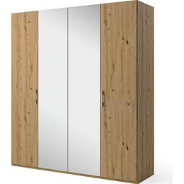 Dreht&uuml;renschrank "Henderson", braun (eiche artisan), B:201cm H:223cm T:60cm, Holzwerkstoff, SET ONE BY Musterring, Schr&auml;nke, Dreht&uuml;renschrank, mit Spiegel, in 2 Breiten, inkl. Fachb&ouml;den und Kleiderstangen
