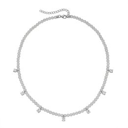 Perlenkette Firetti "Schmuck Geschenk Silber 925 Halsschmuck Halskette Collier mit Behang", silberfarben, kristallwei&szlig;, wei&szlig;, Halsketten, Damen, Perlen Silber 925 (Sterlingsilber), L: 45 B: 4mm, Perlen, Silber 925 (Sterlingsilber), Perlenkette, mit Zirkonia (synth.) - mit Muschelkernperle, B:4mm