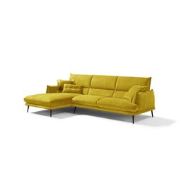Ecksofa Egoitaliano "FUNNY, hochwertiges & aktuelles Design, bequeme R&uuml;ckenlehne, L-Form", gelb, B:265cm H:90cm T:225cm, 100% Polyester, Sofas, Ecksofa, hochwertiger Sitzkomfort, L-Form
