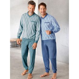 King&acute;S Club Schlafanzug KINGS CLUB, Herren, Gr. 48/50, bunt (mint, blau), 100% Baumwolle, Homewear-Sets Schlafanzug