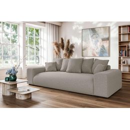 Big-Sofa Home Affaire "LAKESIDE 3-Sitzer Schlafsofa mit Bettkasten, Breite 256,5 cm", beige, B:256,5cm H:82cm T:122cm, 100% Polyester, Sofas, Big-Sofa, Liegefl&auml;che 168,5x195 cm, hoher Sitzkomfort, Ma&szlig;e B/T/H: 256/122/82cm