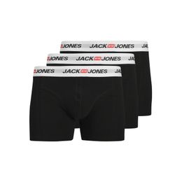 Jack & Jones Trunk JACK & JONES "JACCORP OLD LOGO TRUNKS 3 PACK", Herren, Gr. XXL, 3 Stk., schwarz (schwarz pack:schwarz, schwarz), Jersey, Obermaterial: 95% Baumwolle, 5% Elasthan, unifarben mit Farbeinsatz, eng, Unterhosen Trunk, Baumwollmischung