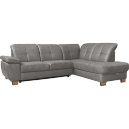 Ecksofa Alina "Karima", grau (steingrau gdu 9), B:260cm H:98cm T:219cm, Microfaser GDU (100% Polyester), Sofas, Ecksofa, inkl. R&uuml;ckenlehnenverstellung, wahlweise mit Bettfunktion und Stauraum