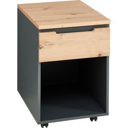 Rollcontainer Innostyle, braun, B:45cm H:66cm T:55cm, ABS-Kunststoff, Dekorfolie, Hartfaserplatte, Holzwerkstoff, Kunststoff, MDF, Rollwagen, Rollcontainer