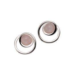 Paar Ohrstecker Firetti "Schmuck Geschenk Silber 925 Ohrschmuck Edelstein Quarz", bunt (silberfarben, rosa, rosa), Ohrringe, Damen, 12,5mm, Silber 925 (Sterlingsilber), Paar Ohrstecker, mit Rosenquarz
