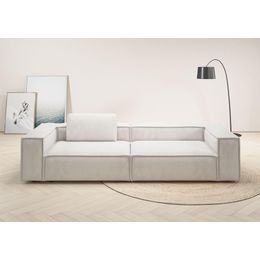 3-Sitzer Home Affaire "Watertown moderner 3-Sitzer", wei&szlig;, B:306cm H:68cm T:118cm, 95% Polyester, 5% Nylon, Sofas, 3-Sitzer, extra breites Sofa mit in eleganten Bez&uuml;gen & gro&szlig;z&uuml;giger Sitzfl&auml;che