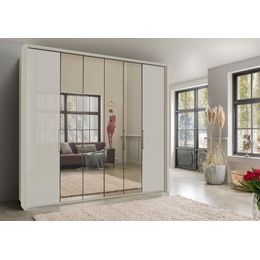 Kleiderschrank Wiemann "Kansas", beige (champagner, champagnerglas und spiegel), B:250cm T:58cm, Schr&auml;nke, Kleiderschrank, mit Spiegel und Glas