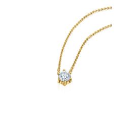 Goldkette ONE ELEMENT "0.15 ct Diamant Brillant Halskette Rundankerkette aus 585 Gelbgold 45 cm &Oslash; 0,8 mm" Gr. 45, gold, Halsketten, Damen, mit Brillant, Gelbgold 585, Goldkette