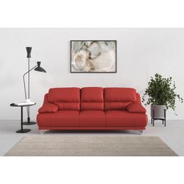 3-Sitzer COTTA "Maranello", rot, B:216cm H:86cm T:93cm, 64% Polyurethan, 25% Polyester, 11% Baumwolle, Sofas, 3-Sitzer