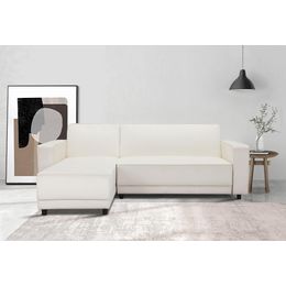 Ecksofa DOREL HOME "Allie Schlafsofa 230 cm mit Relaxfunktion in der R&uuml;ckenlehne", beige (creme), B:230cm H:82cm T:154cm, 100% Polyester, Sofas, Ecksofa, Schlaffunktion (108/194,5cm), trendiger Cord o. pflegeleichter Velours